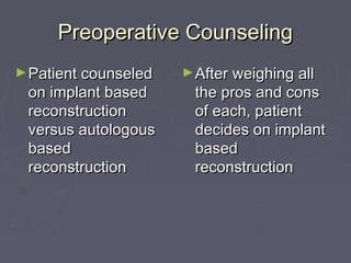 Web tm implant based breast reconstruction | PPT