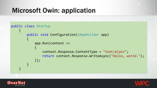 Applicazioni web con ASP.NET Owin e Katana | PPTX