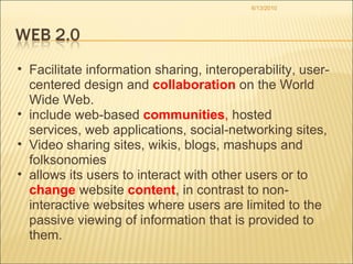 Web 1.0 vs web 2.0 | PPT