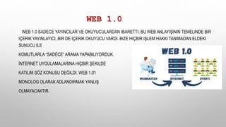 WEB 1.0 WEB 2.0 WEB 3.0 sunum NURCAN YALÇIN TUNCER DOÇ.DR.AGAH TUĞRUL ...