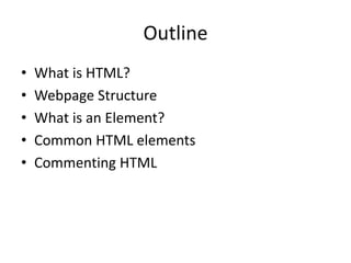 Web 101 intro to html | PPTX