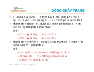 Slide 1 - Thiết kế Web cơ bản | PDF