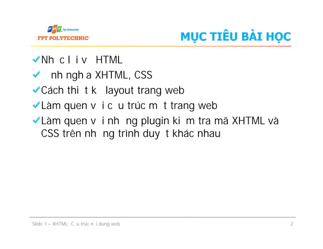 Slide 1 - Thiết kế Web cơ bản | PDF