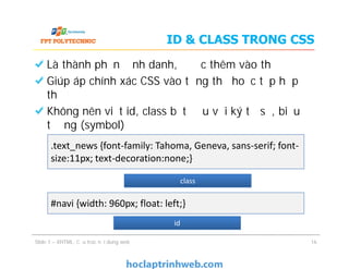 Bài 1 XHTML: Cấu trúc nội dung web - Giáo trình FPT | PPT