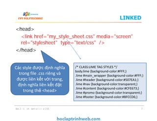 Bài 2 Cơ chế làm việc của CSS - Giáo trình FPT | PPT