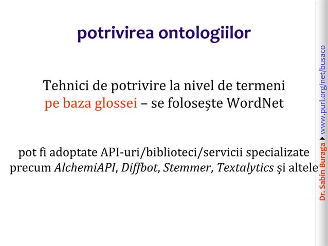 Dezvoltarea aplicațiilor Web (12/12): Inginerie ontologică: Alinierea ...