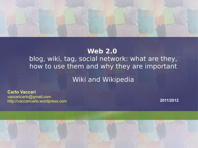 Web2.0 2012 - lesson 5 - wiki | ODP