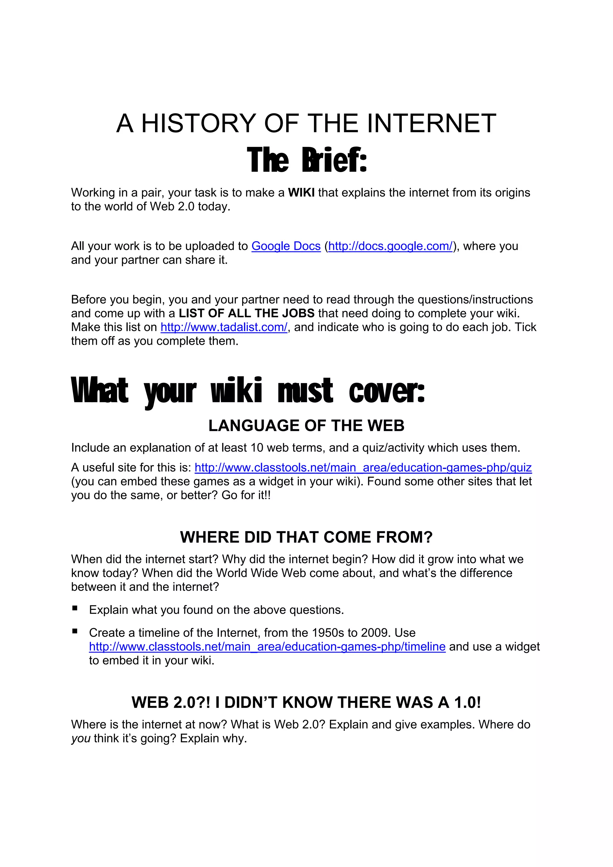 Web 2-0 Assignment | PDF