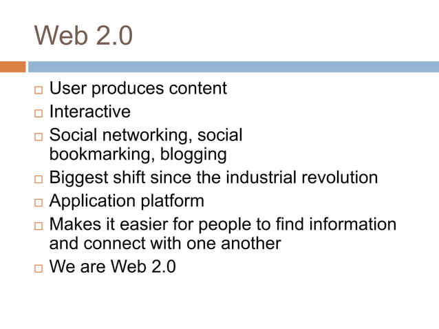 Web 2.0 presentation | PPTX | Internet | Computing