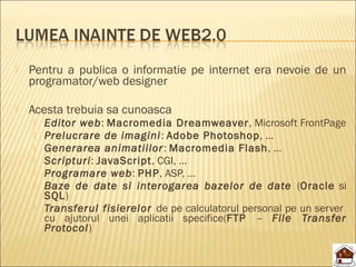 Web2.0 - tutorial si exemple | PPT