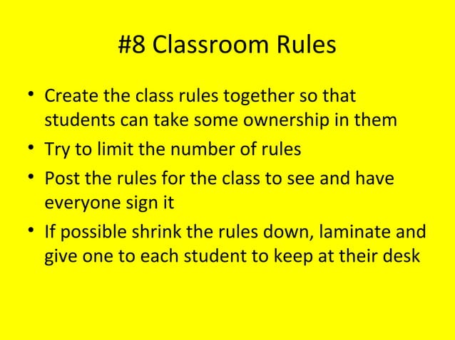 Classroom management ideas