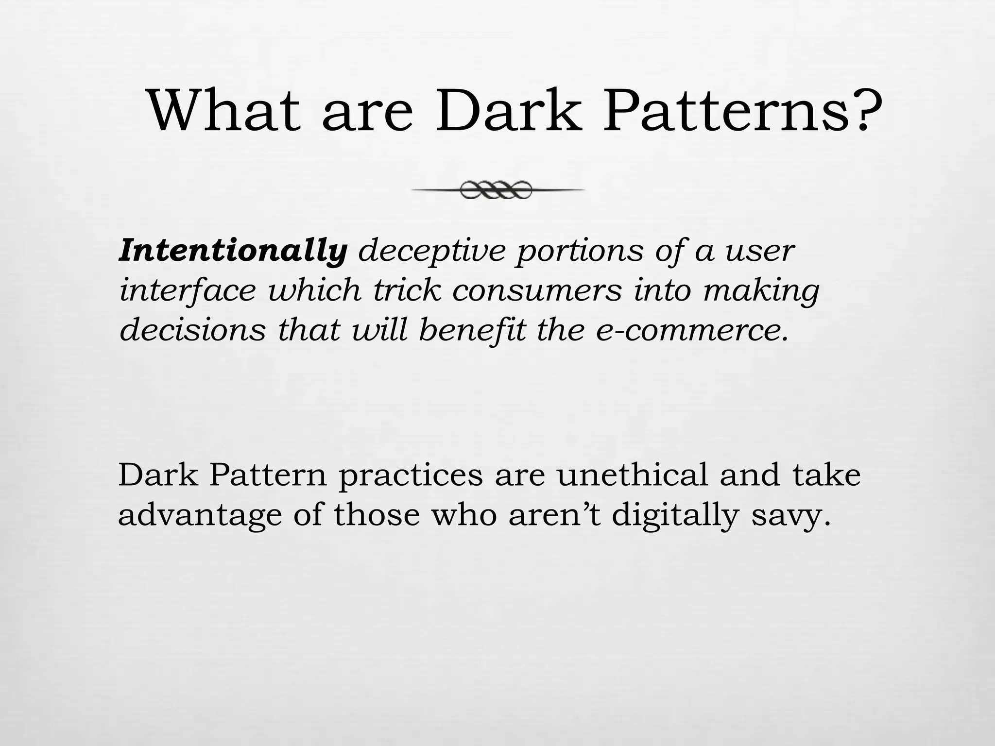 Dark Patterns in E-Commerce | PPTX