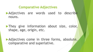 Web 2.0 tools SLIDESHARE(comparative adjectives) | PPT