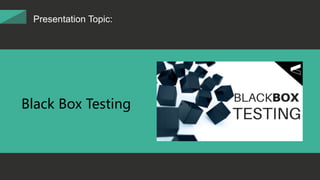 Black box testing | PPTX