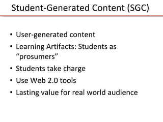 Student-Generated Content Powered by Web 2.0 and Motivation Theories | PPT