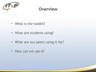 Web 2.0 Student Toolkit - Updated 8/22/08 | PPT | Social Networking ...