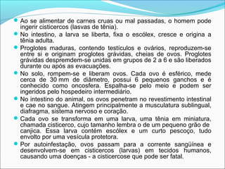 INVERTEBRADOS DE IMPORTÂNCIA MÉDICA PARA O HOMEM: TENÍASE ...
