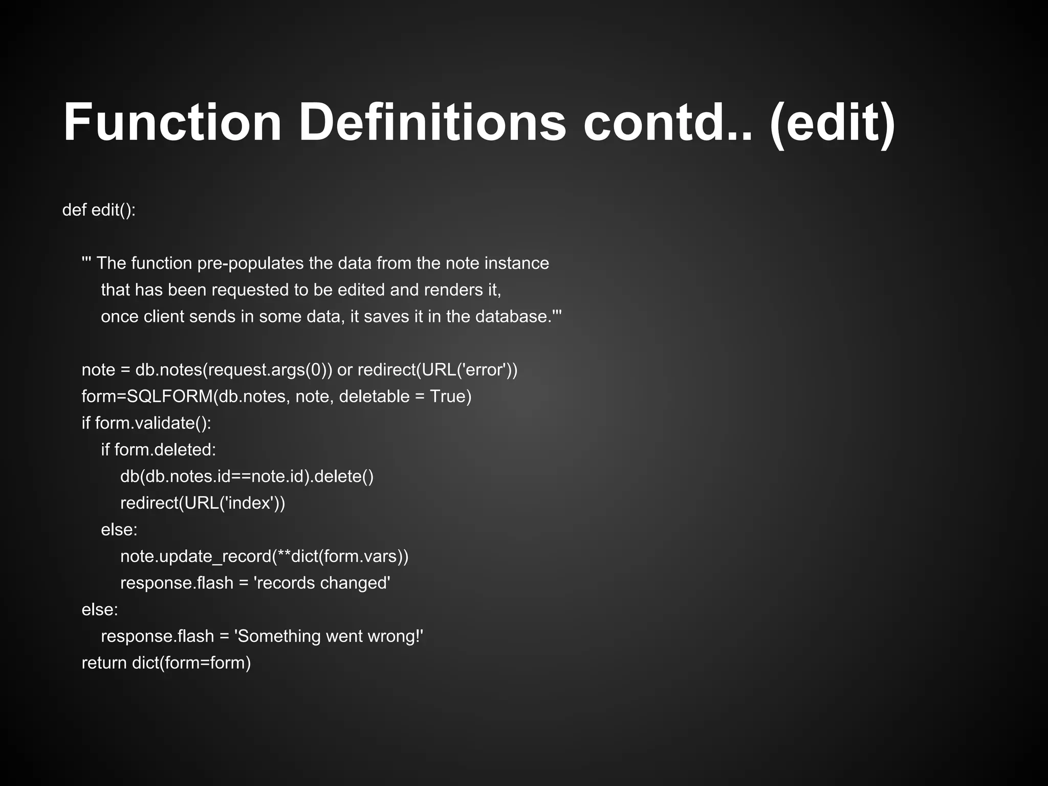 Web2py Tutorial To Create Db Driven Application Ppt