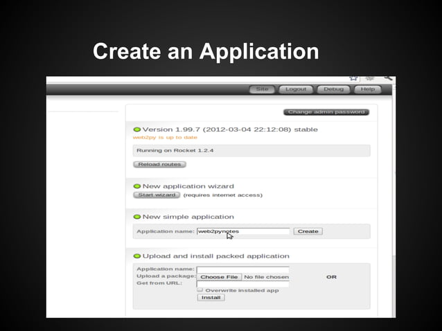 Web2py tutorial to create db driven application. | PDF