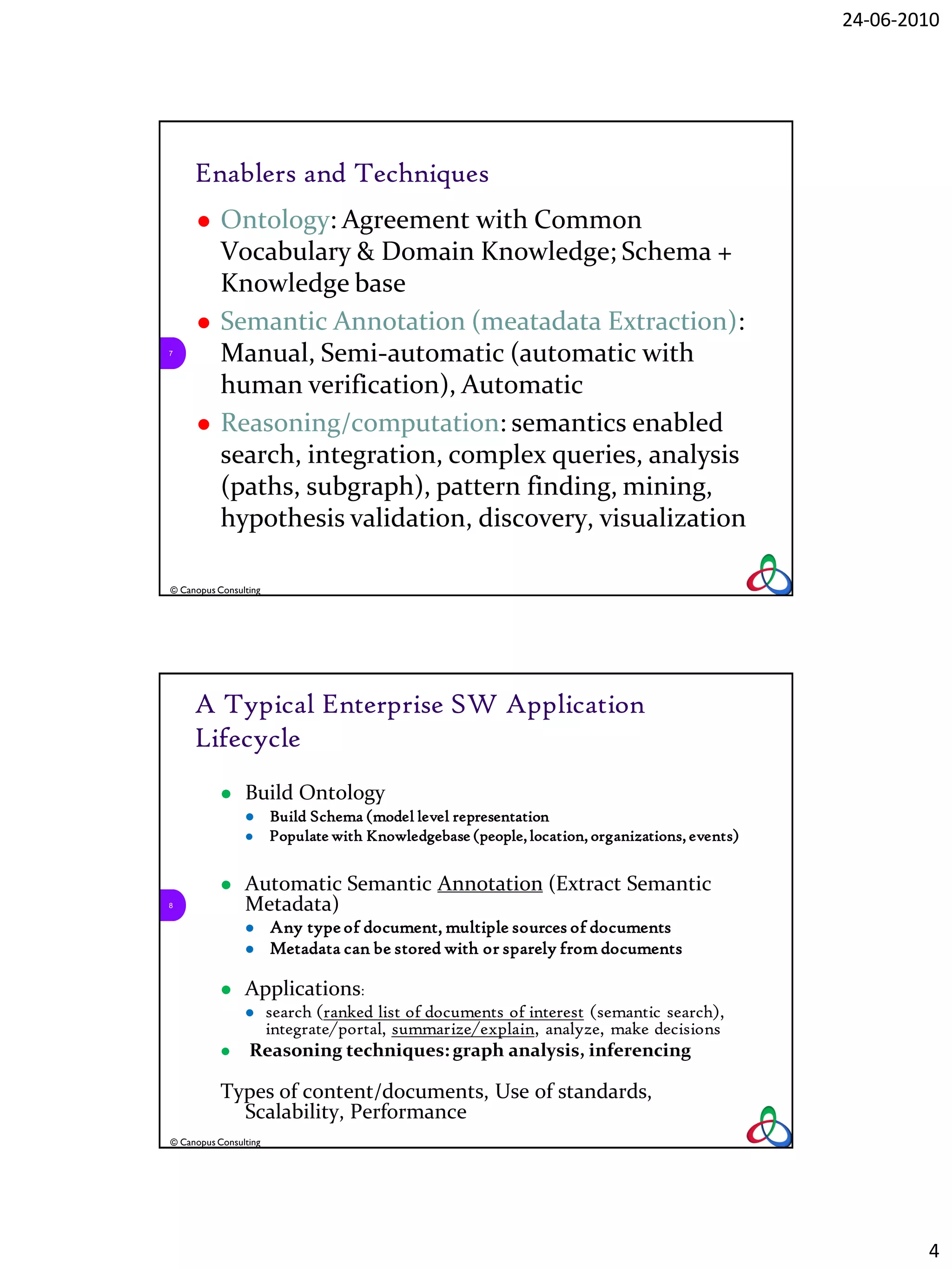 Web3.0 seminar wipro-session4-enterprisingsemantics | PDF