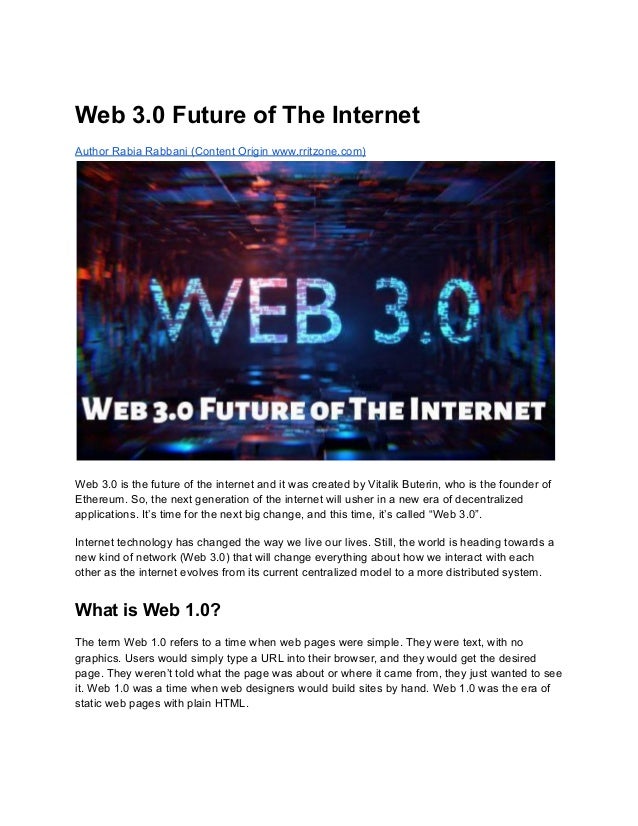 Web 3.0 Future of the Internet | PDF