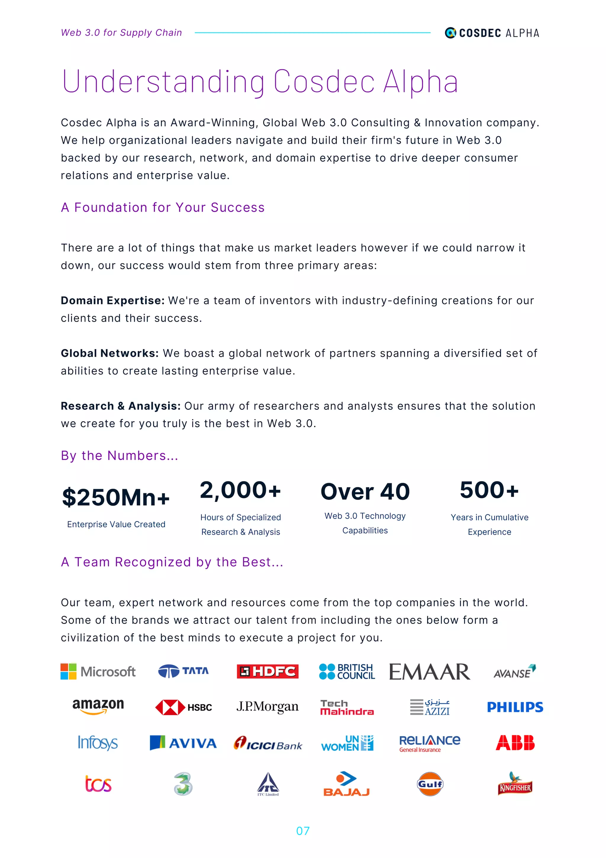 Web 3.0 for Supply Chain by Cosdec Alpha | PDF