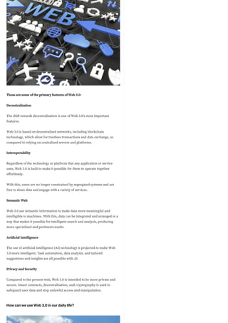 Web 3.0 app- features and its importance in future | PDF