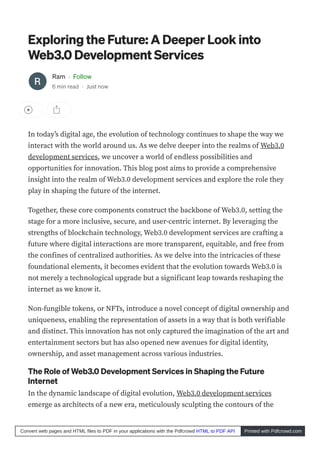 Web3.0 Development ServicesThe Evolution of Web Development.pdf