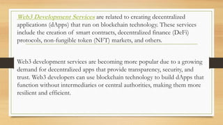 Web3 Development Services | PPT