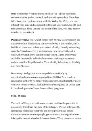 Web3 Explained: What is it, and why is it important | PDF