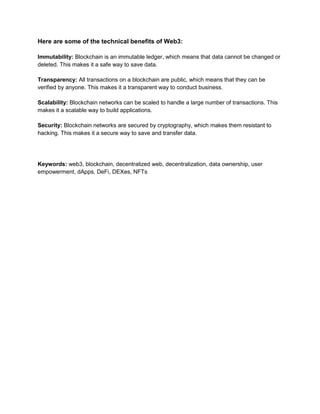 Web3_ The Evolution of the Internet with Blockchain Technology.docx ...