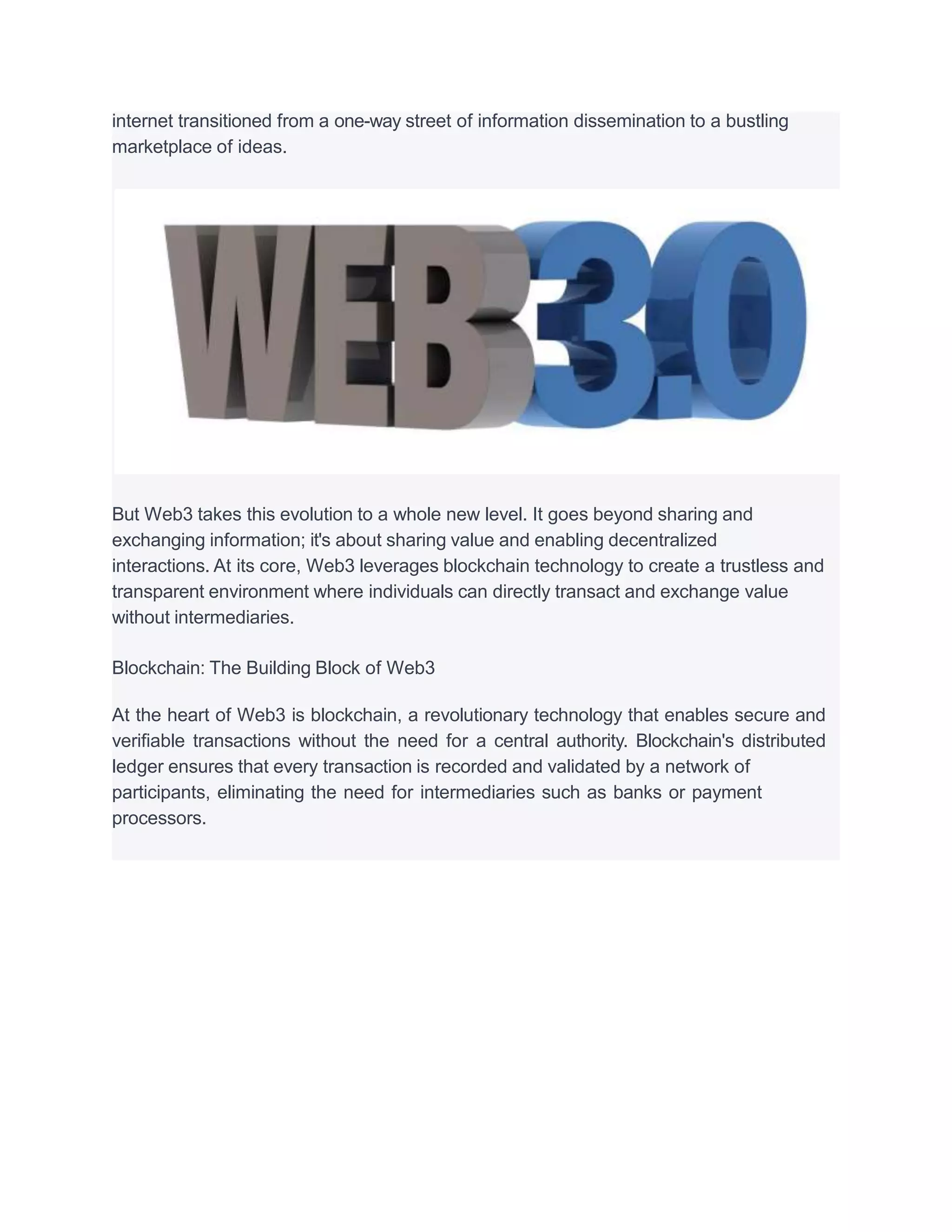 Web3_ The Internet of Value, Not Just Information.pptx