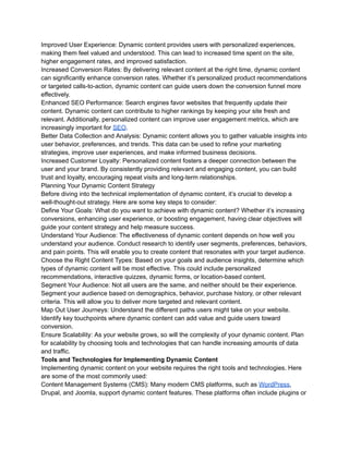 How to Implement Dynamic Content on Your Website | PDF