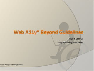 Web a11y beyond guidelines | PPT