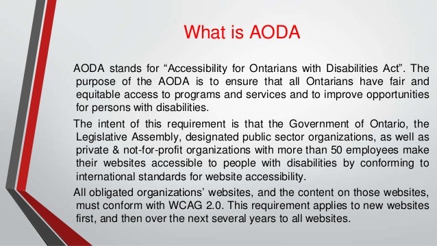 Web accessibility & AODA compliance Web accessibility & AODA compliance