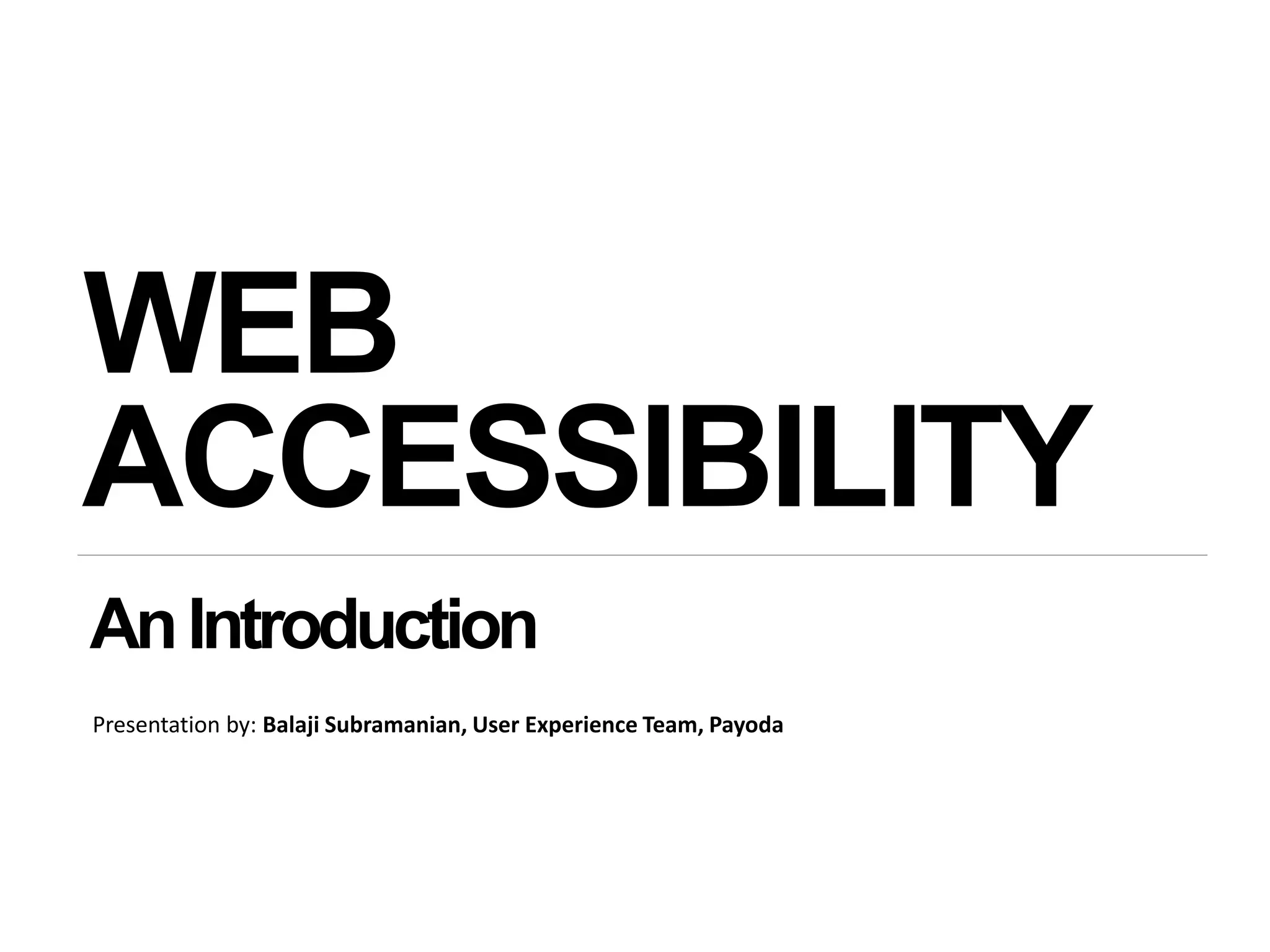 ACCESSIBILITY WEB PRESENTATION | PPT