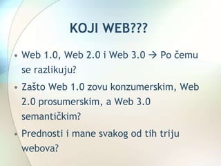 Web alati u razrednoj nastavi | PPTX
