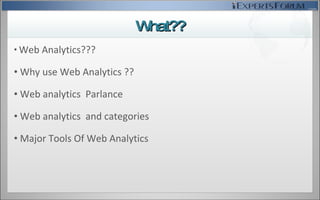 An Introduction to Web Analytics | PPT