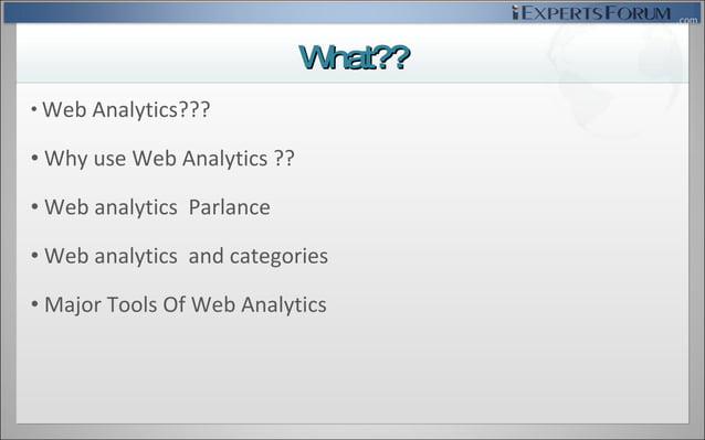 An Introduction to Web Analytics | PPT | Web Development | Internet