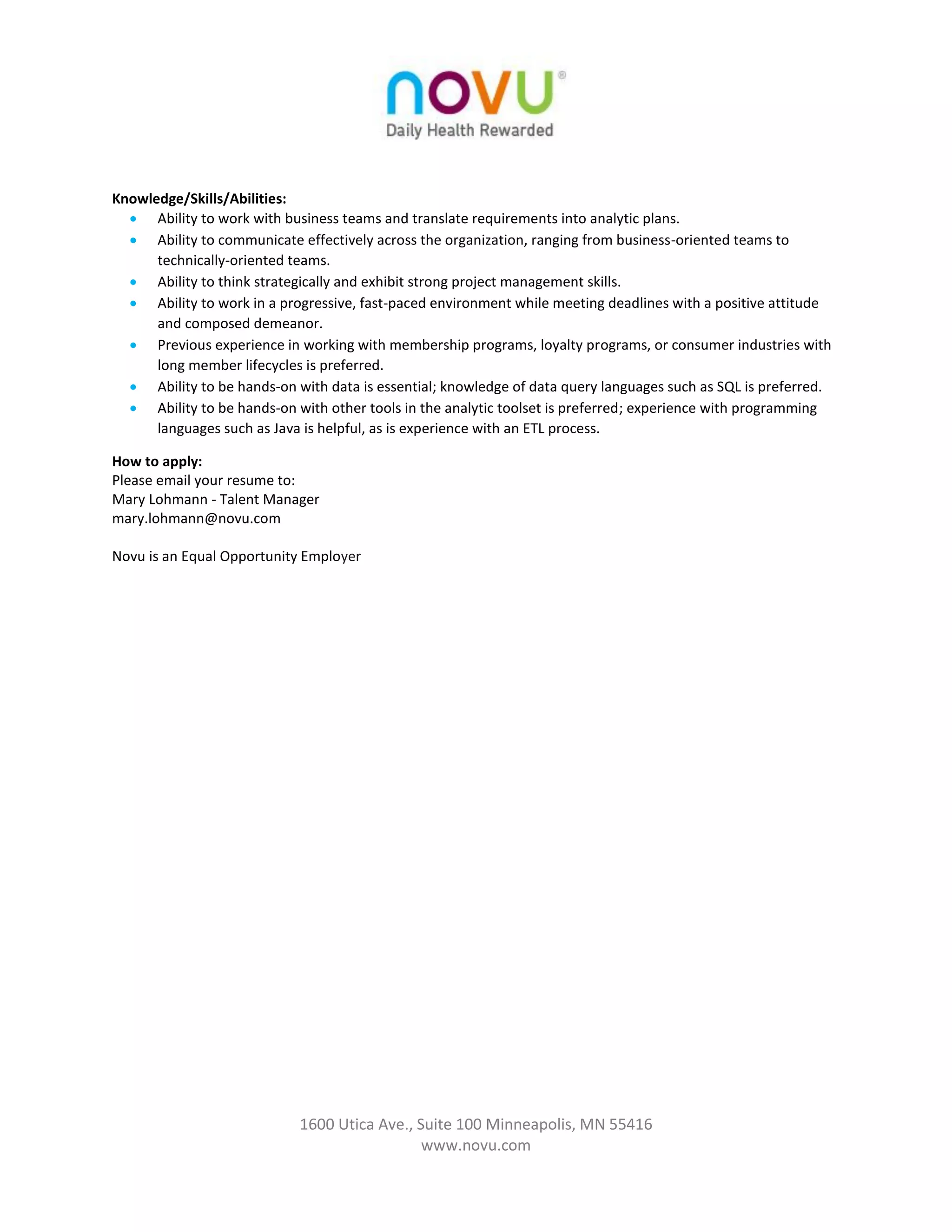 Novu Web Analytics Manager | PDF