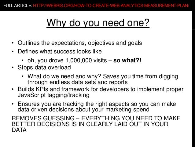 How to Create a Web Analytics Measurement Plan - Strategy