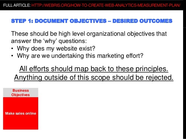 How to Create a Web Analytics Measurement Plan - Strategy