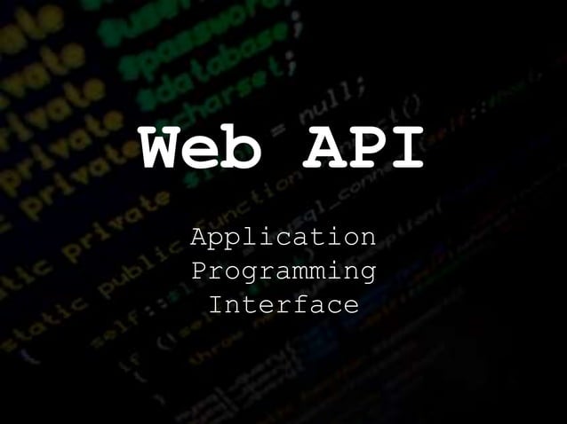 Web API Presentation | PPT
