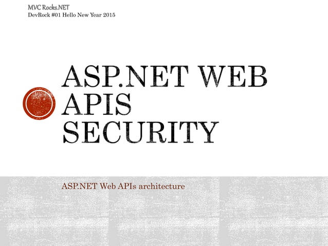 Web API authentication and authorization | PPTX