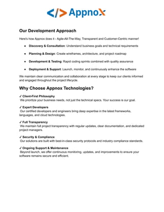 Software Development Services by Appnox Technologies | PDF