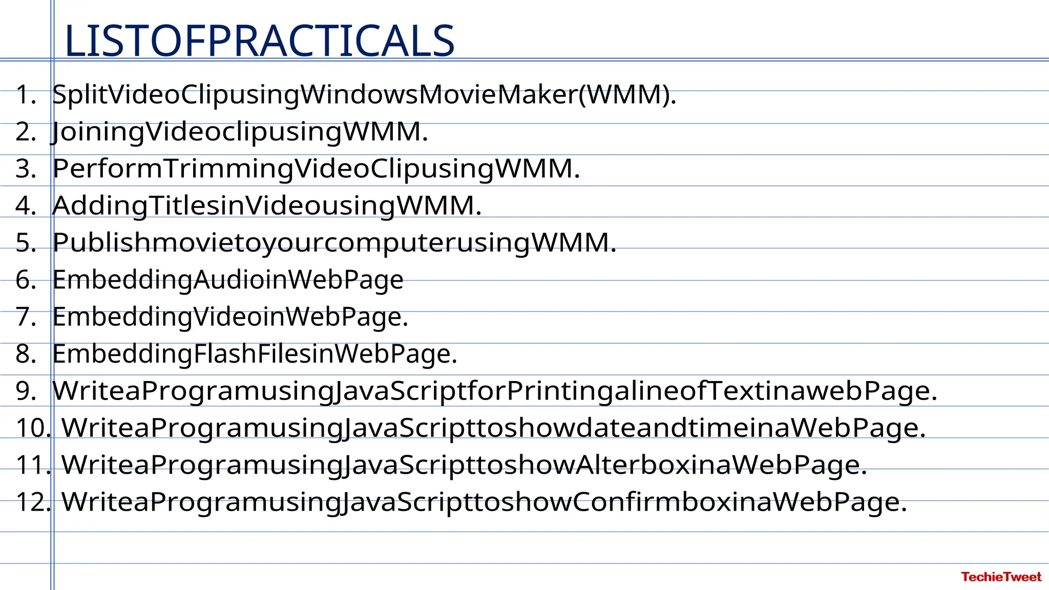 Web appliaction practical record for class 12th | DOCX