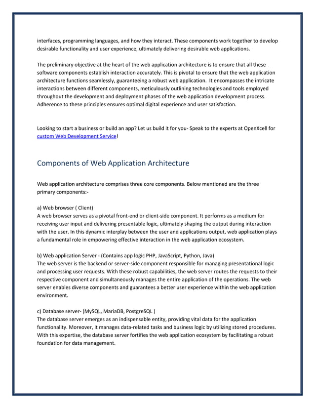 A Comprehensive Guide to Web Application Architecture | PDF