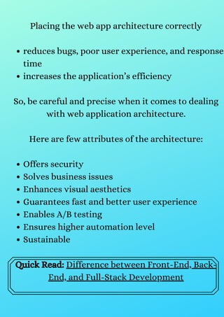 Web application architecture guide how it works types, components, best ...