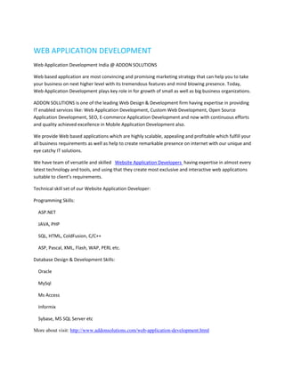 Web application development | PDF