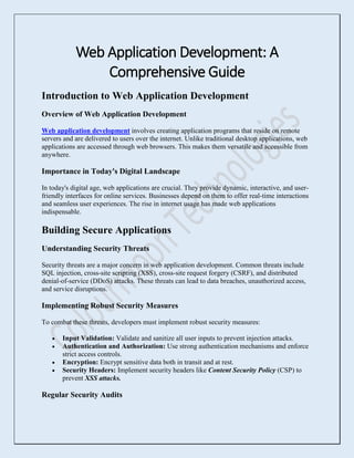 Web Application Development | Comprehensive Guide | PDF | Web Development | Internet
